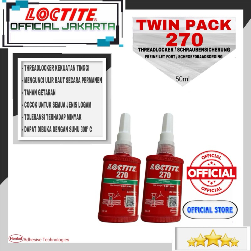 Jual LEM 270 50ml Lem Threadlocker High Strength Lem 270 Lem Sealant ...
