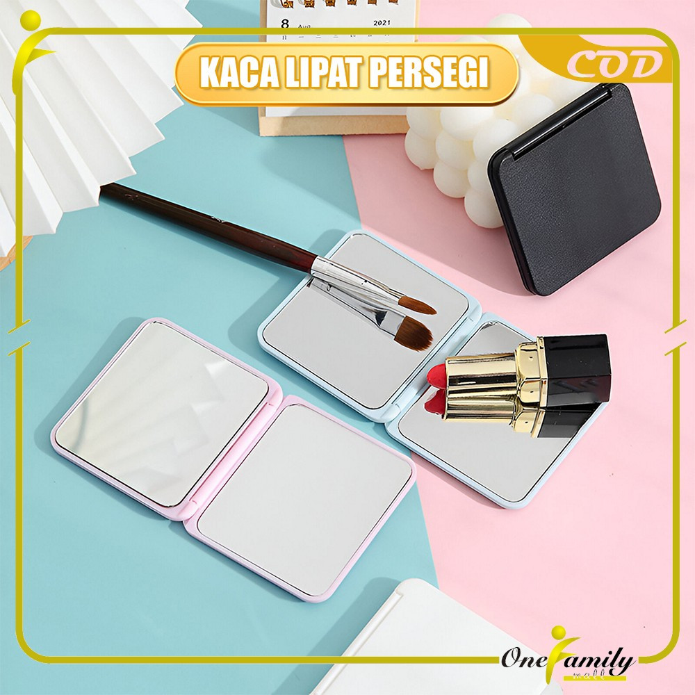 Jual ONE-C1138 Kaca Lipat 2 Sisi Persegi Polos Cermin Saku Kecil / Kaca ...