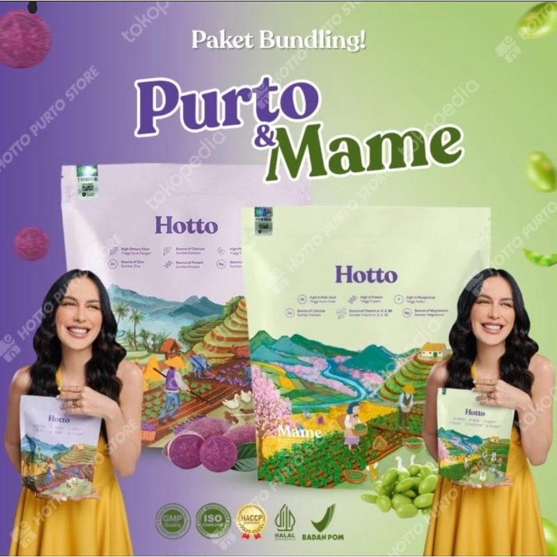 Jual PAKET HOTTO MAME + PURTO 2 Pouch Mix Multigrain Protein Edamame ...