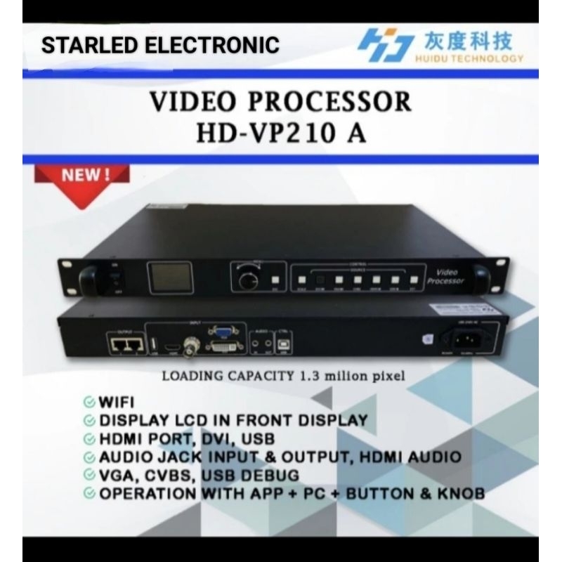 Jual VIDEO Prosessor Controller Huidu HD Vp210A Full Color Sending ...