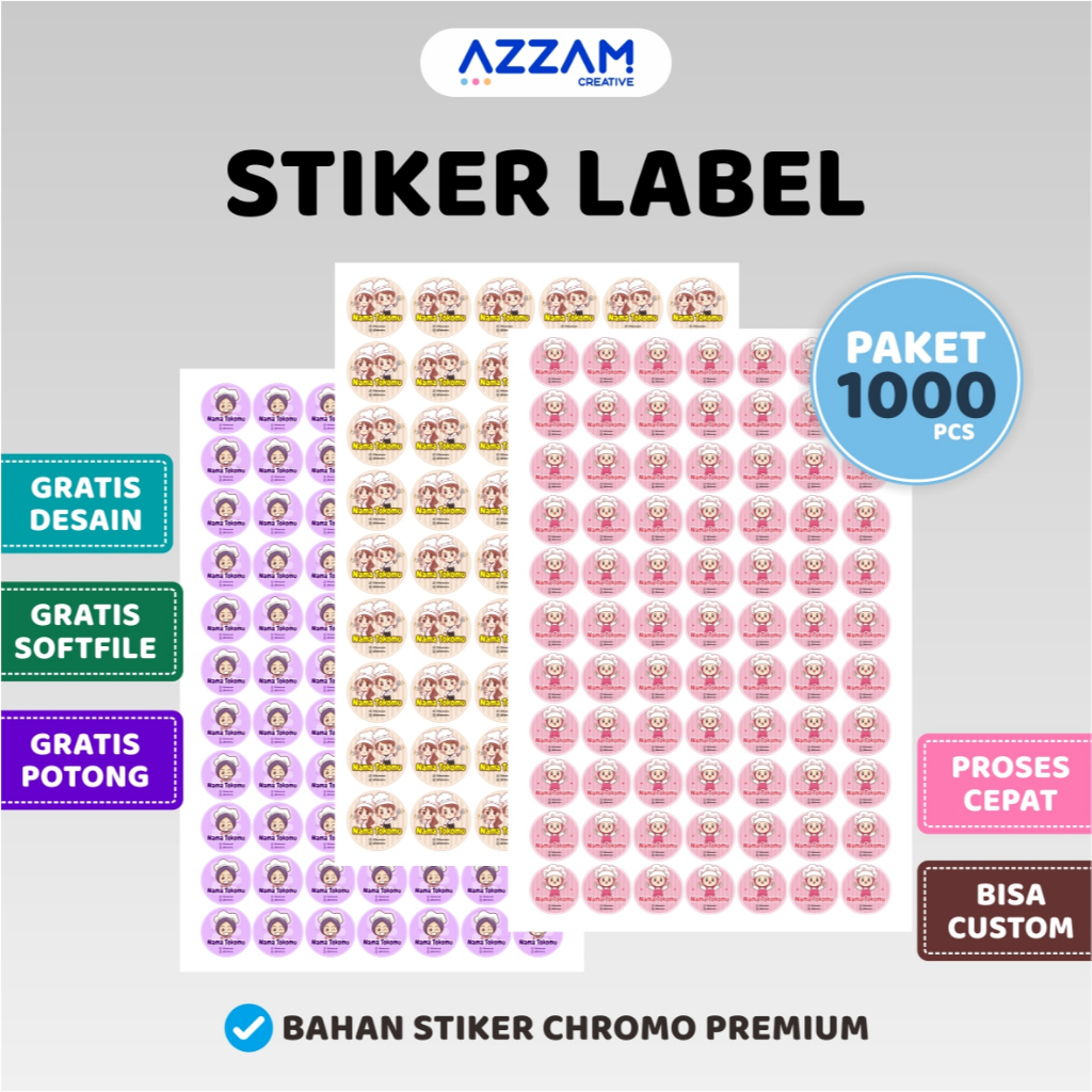 Jual [ PAKET 1000 PCS ] STIKER / STICKER / STIKER LABEL / STICKER LABEL ...