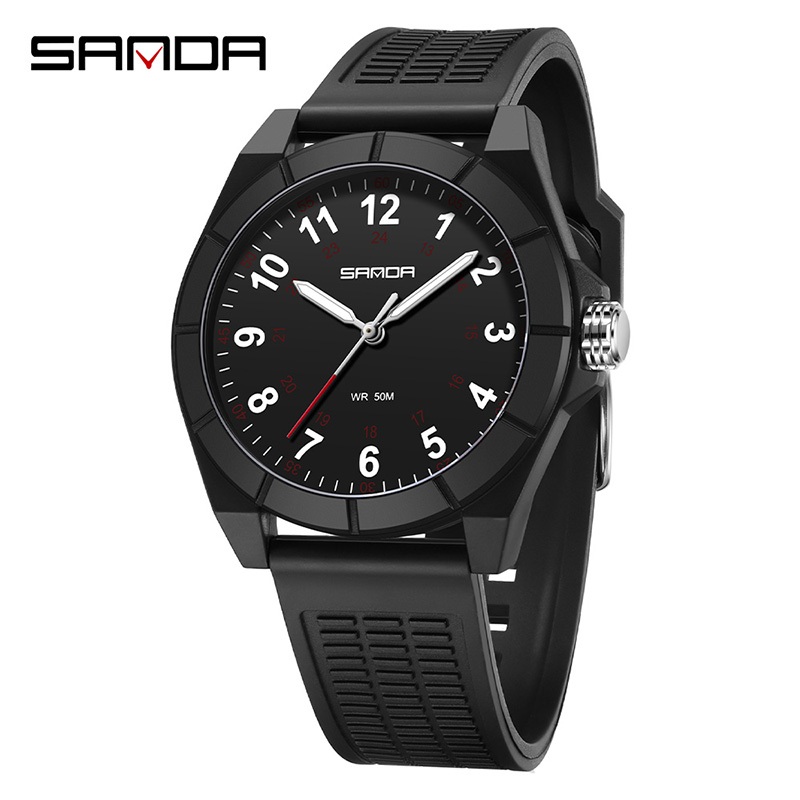 Jual SANDA 6232 Jam Tangan Wanita Pria Analog Kasual Tali Rubber ...