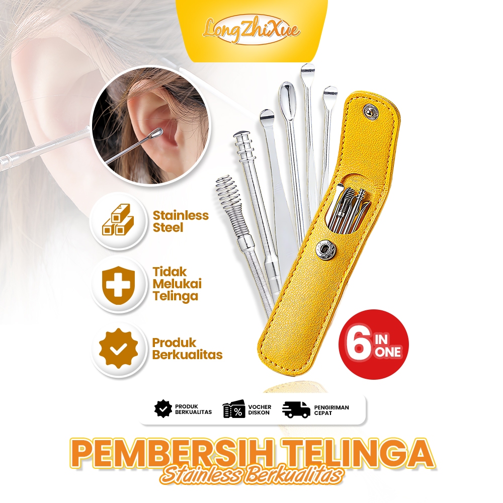 Jual [1 Set] Penghilang Kotoran Telinga Baja Tahan Karat Multifungsi ...