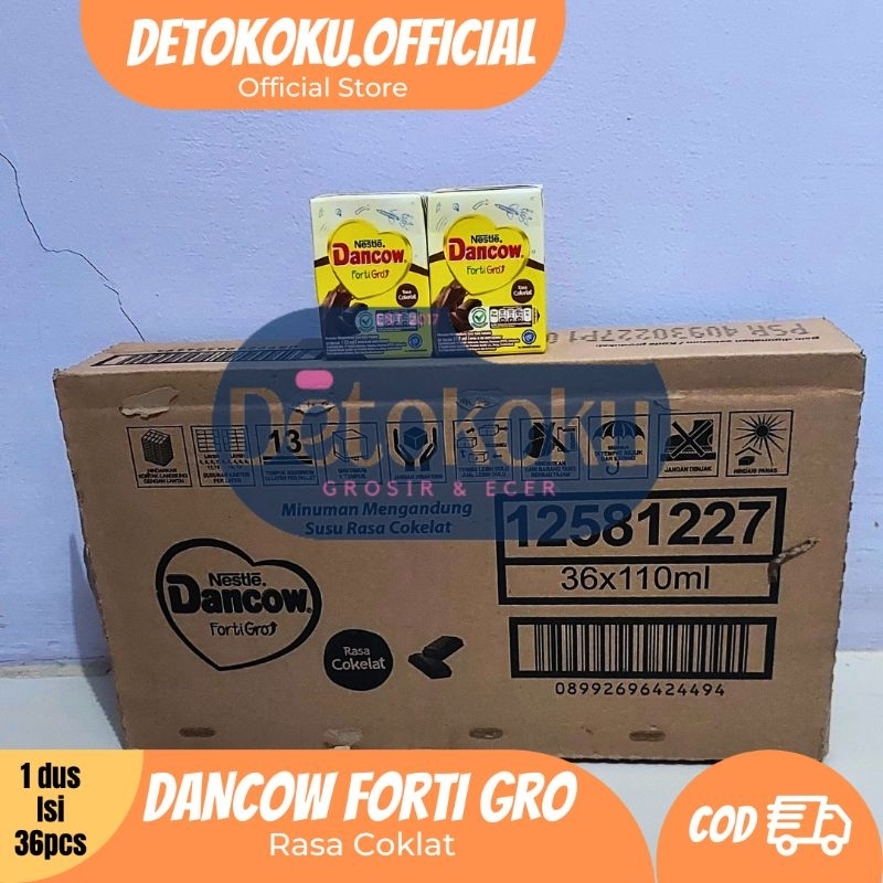 Jual [1 Dus] Susu Dancow UHT Forti Gro 110ml Nestle Rasa Coklat ...