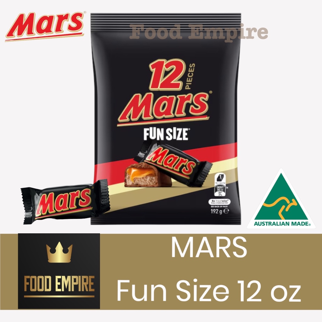Jual MARS Chocolate Fun Size 192 gr | Cokelat Mars Australia | isi 12 ...