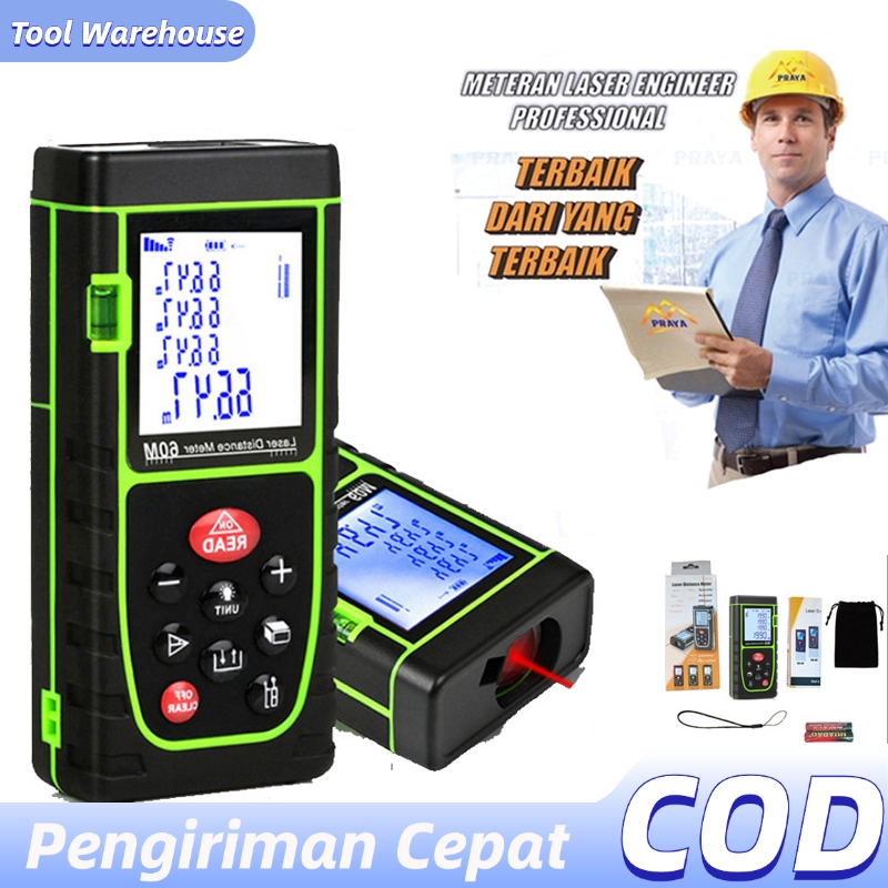 Jual Alat Ukur Jarak Laser Portabel 40M Akurasi Tinggi Tahan Air IP54 ...