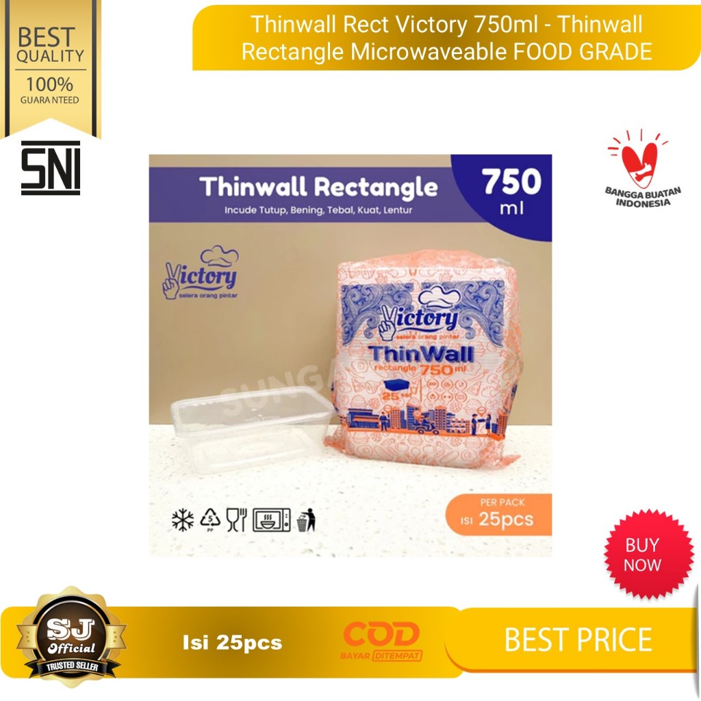 Jual Thinwall Rect Victory 750ml - Thinwall Rectangle Microwaveable ...