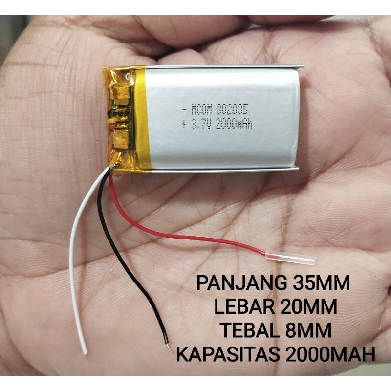 Jual Baterai Universal Kabel 2 / Kabel 3 802035 P 35mm L 20mm T mm For ...