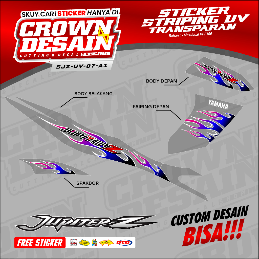 Jual Striping Stiker Jupiter Z Burhan Desain Flame Stiker Striping ...
