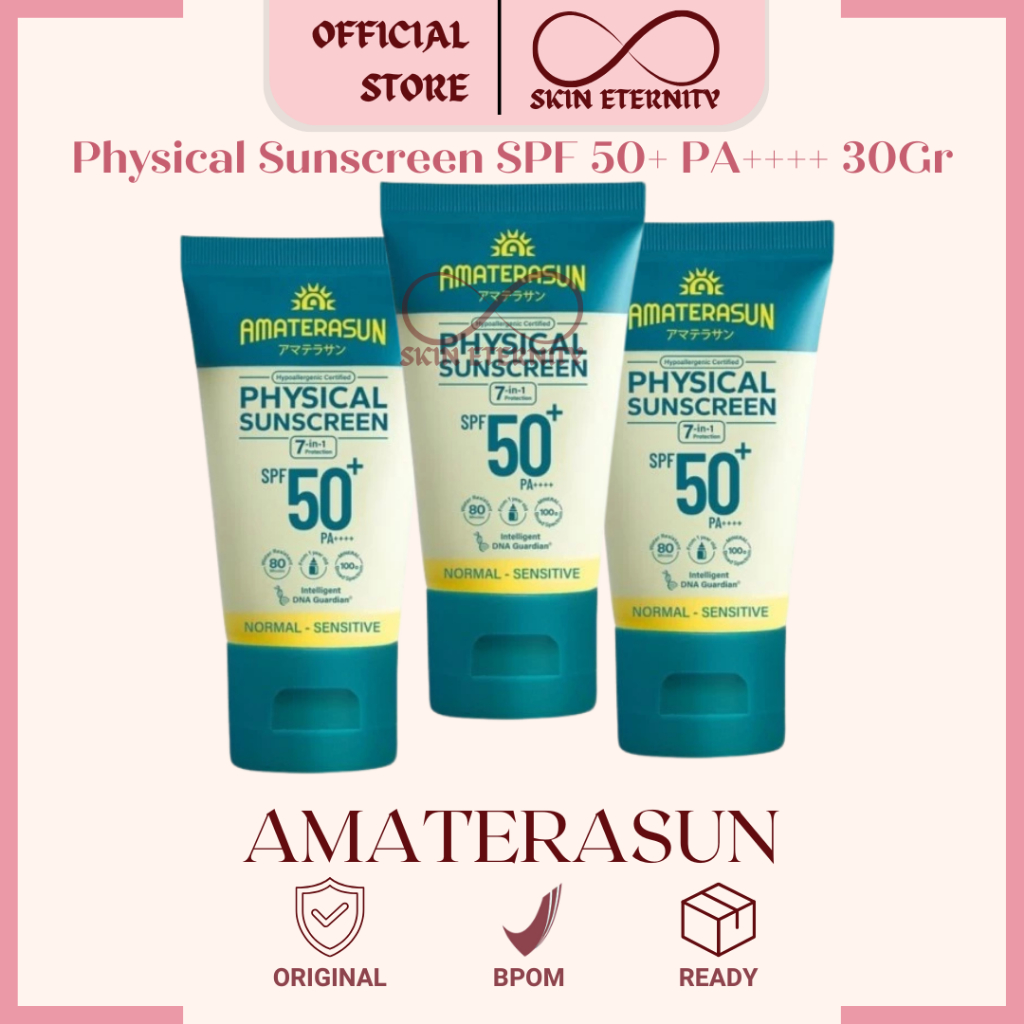Jual AMATERASUN Physical Sunscreen SPF 50+ PA++++ BPOM Untuk kulit ...