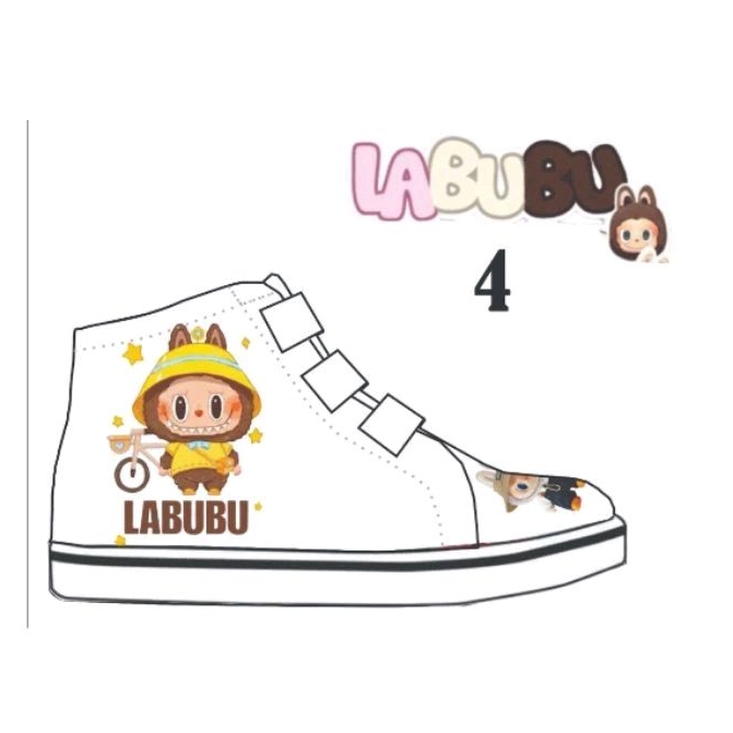 Jual ADS - Sepatu anak karakter LABUBU Putih | Free cetak nama & foto ...