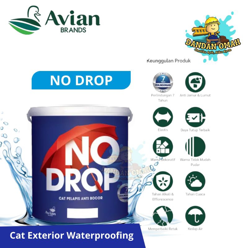 Jual Cat Tembok Eksterior & Interior / Waterproof / Avian No Drop / Kemasan 4kg | Shopee Indonesia