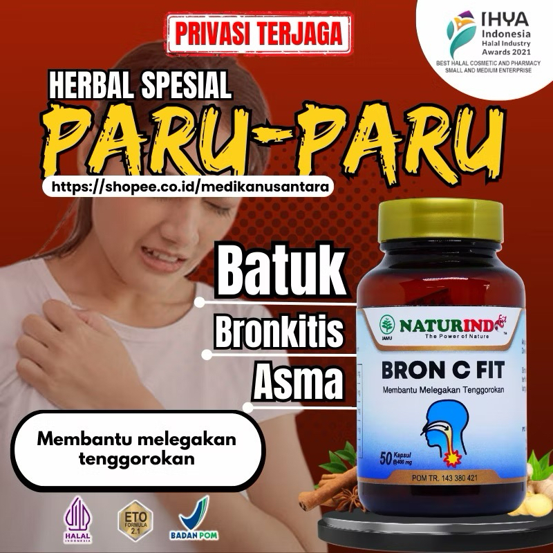 Jual Naturindo Bron C Fit Obat Herbal Pneumonia Tbc Sinusitis Gurah ...