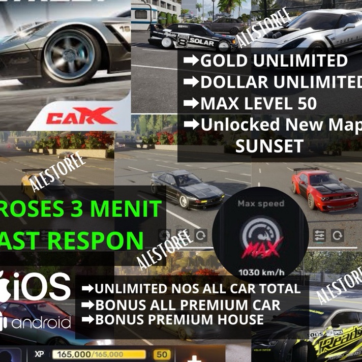 Jual CARX STREET MAX LEVEL MONEY GOLD NOS UNLIMITED 1KMh | Shopee Indonesia