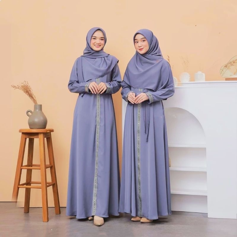 Jual Abaya wolfis gamis jubah hitam black Ziper/Gamis Maxi panjang Ful ...