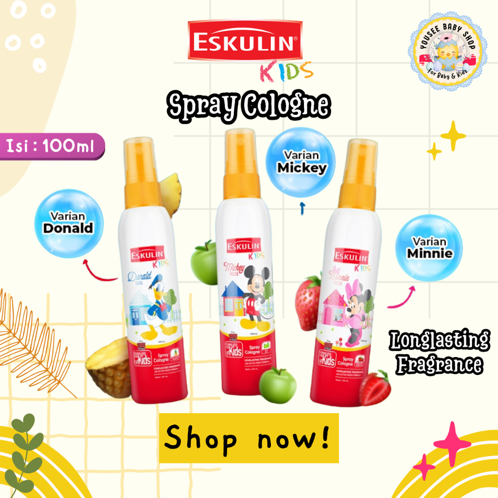 Jual Eskulin Kids Spray Cologne Parfum Anak Aroma Buah Segar Tahan Lama ...