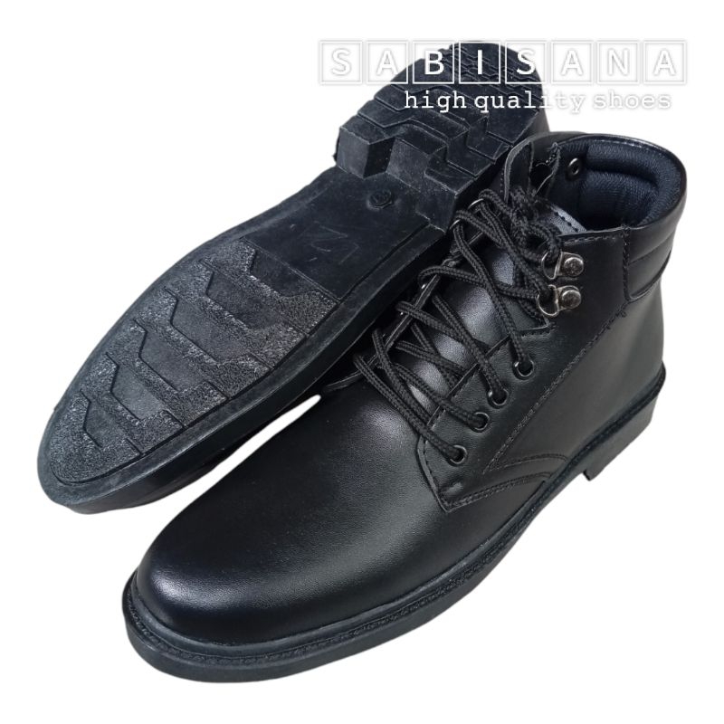 Jual Sepatu pdh pria polri tni satpam dinas tali resleting kulit ...