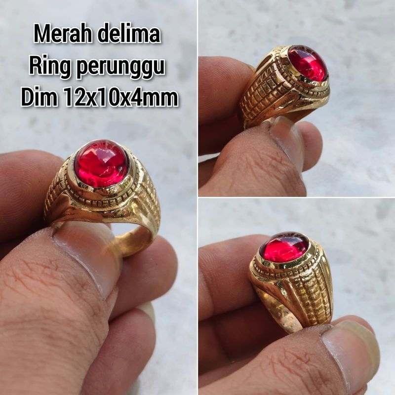 Jual CINCIN PRIA BATU MERAH DELIMA RING PERUNGGU SUPER | Shopee Indonesia