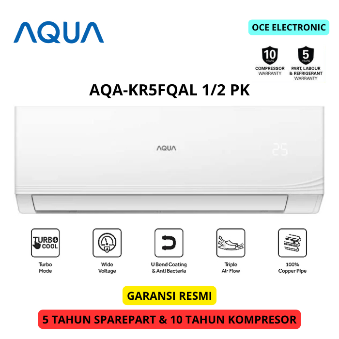 Jual AC AQUA AQA-KR5FQAL 1/2 PK INDOOR AC + OUTDOOR AC (UNIT ONLY) [GARANSI RESMI] | Shopee ...