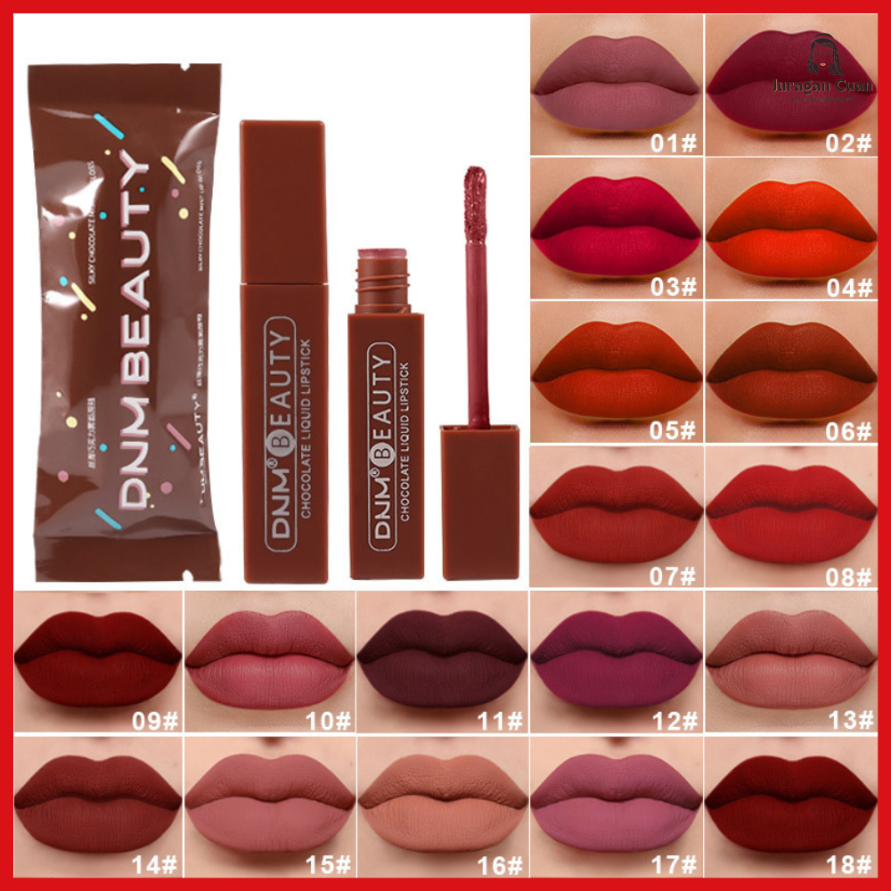Jual DNM CHOCOLATE LIQUID LIPSTICK 18 COLORS / LIPSTIK MATTE WATERPROOF ...
