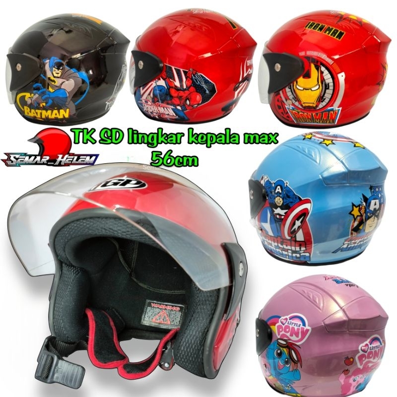 Jual helm anak laki laki perempuan 3 4 5 6 7 8 9 tahun TK SD karakter ...