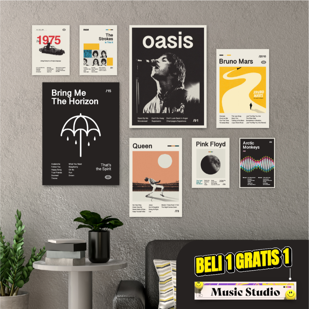 Jual Hiasan dinding poster musik poster band minimalis walldecor ...