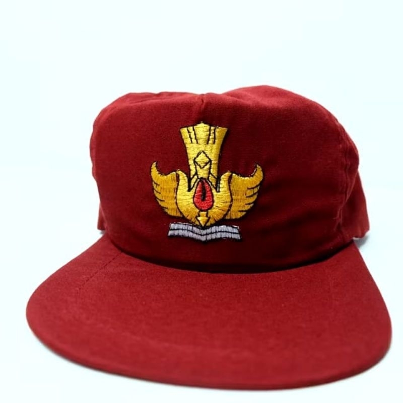 Jual TOPI SEKOLAH SD MERAH POLOS TOPI SEKOLAH SERAGAM ANAK FULL BORDIR ...
