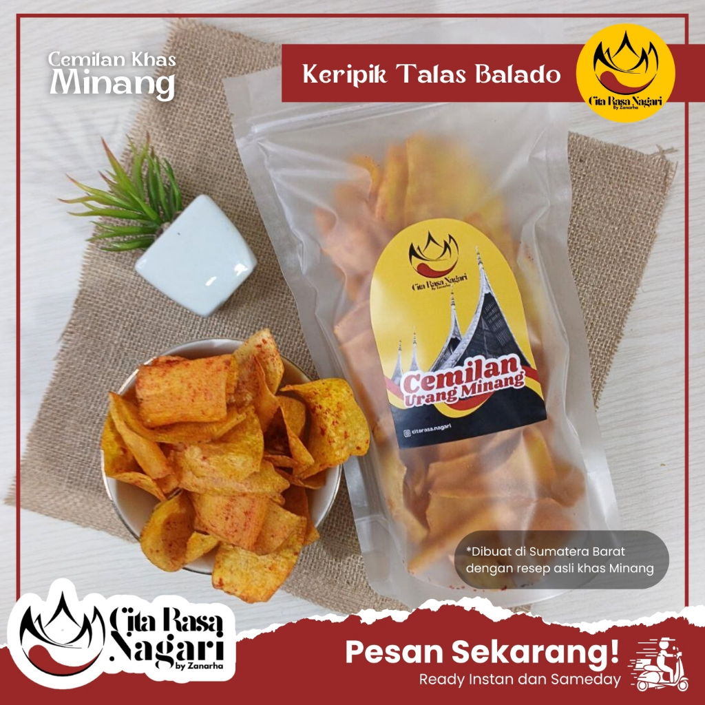 Jual Keripik Talas Balado Cemilan Khas Minang Oleh-Oleh khas Padang ...