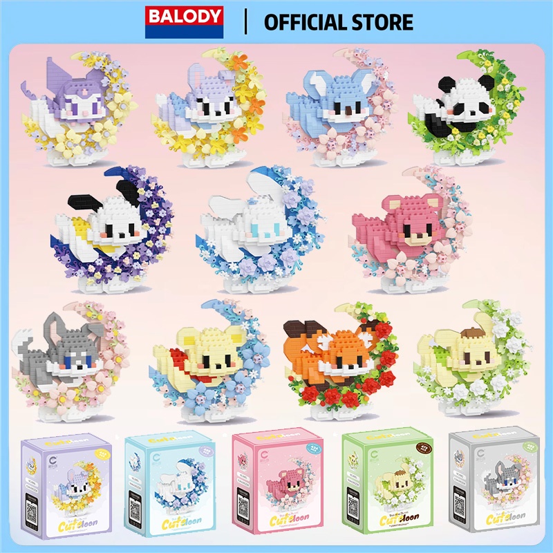 Jual BALODY Bricks Toys Panda Mainan Balok Susun Kartun Kuromi Mini ...