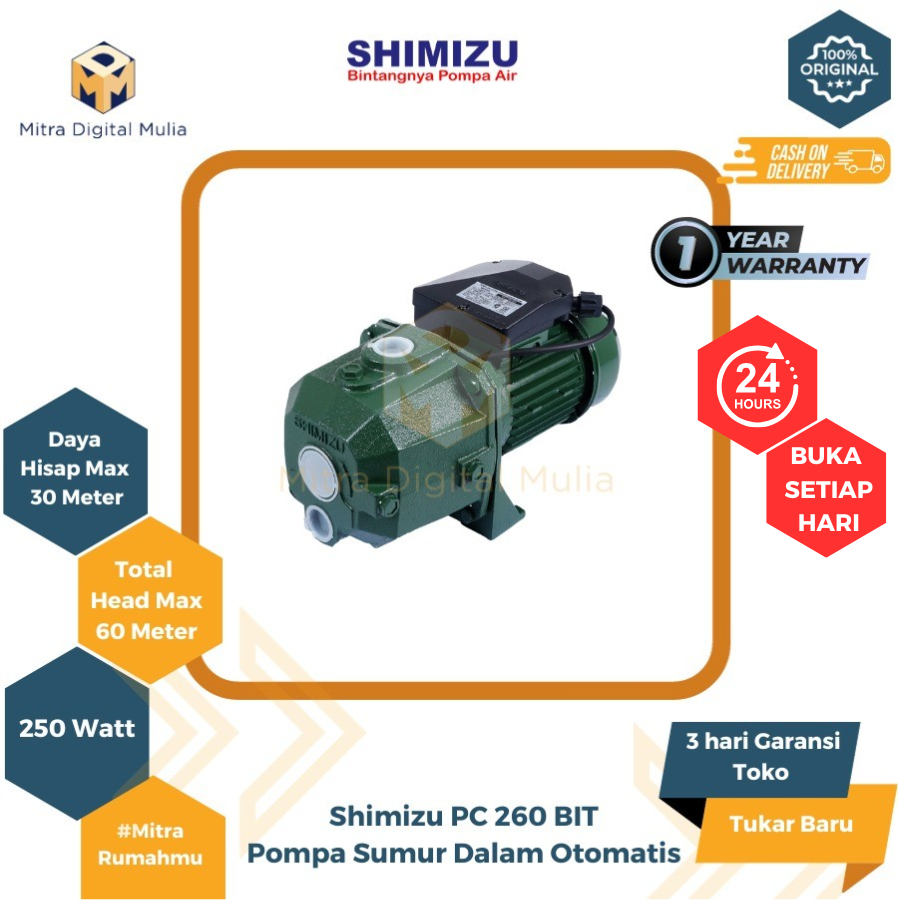 Jual Shimizu PC 260 BIT Pompa Air Sumur Dalam Otomatis | Shopee Indonesia