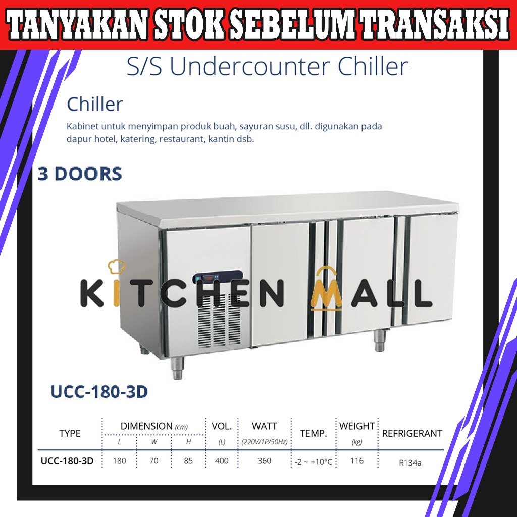Jual GEA UCC-180-3D UNDERCOUNTER CHILLER 3 PINTU - KULKAS MEJA RESTORAN ...