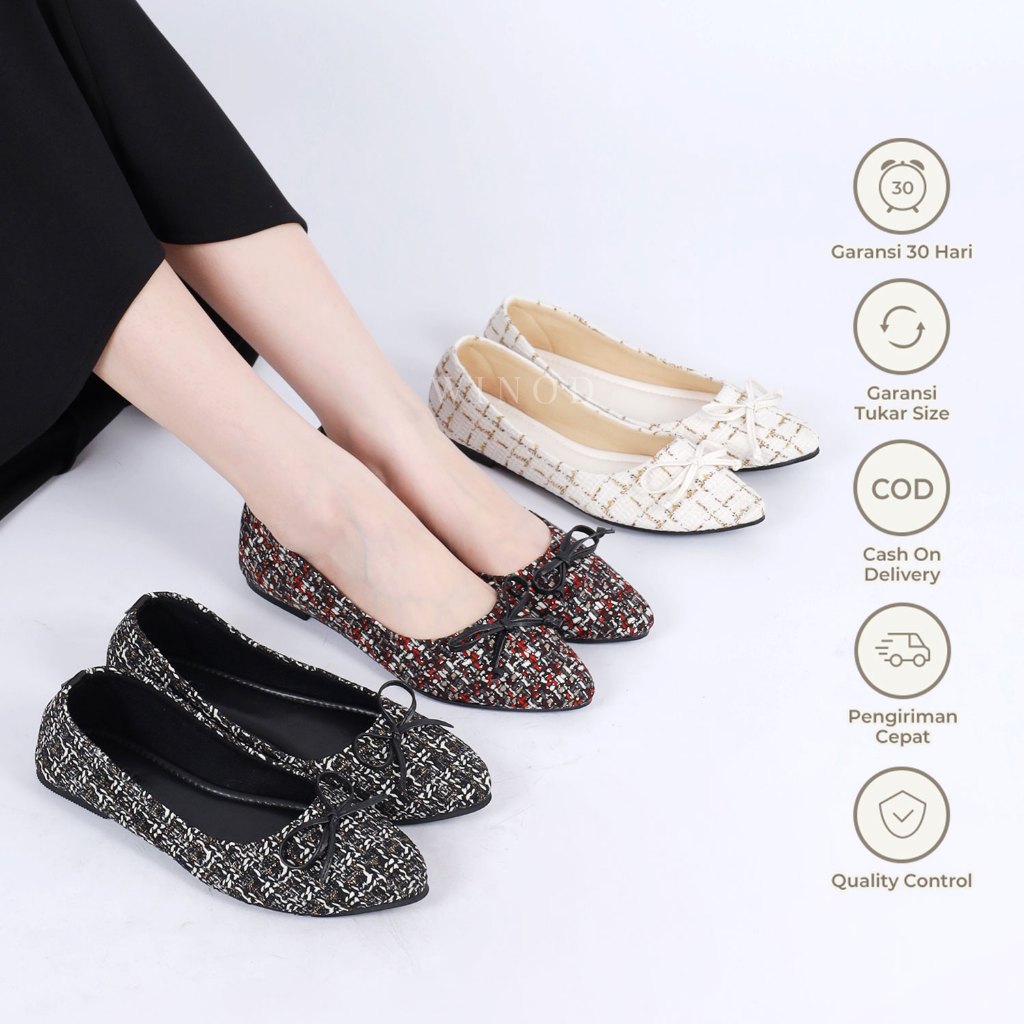 Jual WINOD - Maliqa Sepatu Shoes Flat Wanita Kantor Casual | Shopee ...
