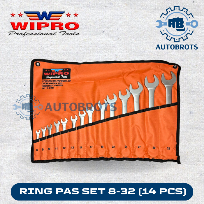 Jual WIPRO Kunci Ring Pas Set 14 PCS (8-32MM) / Combination Wrench Set ...