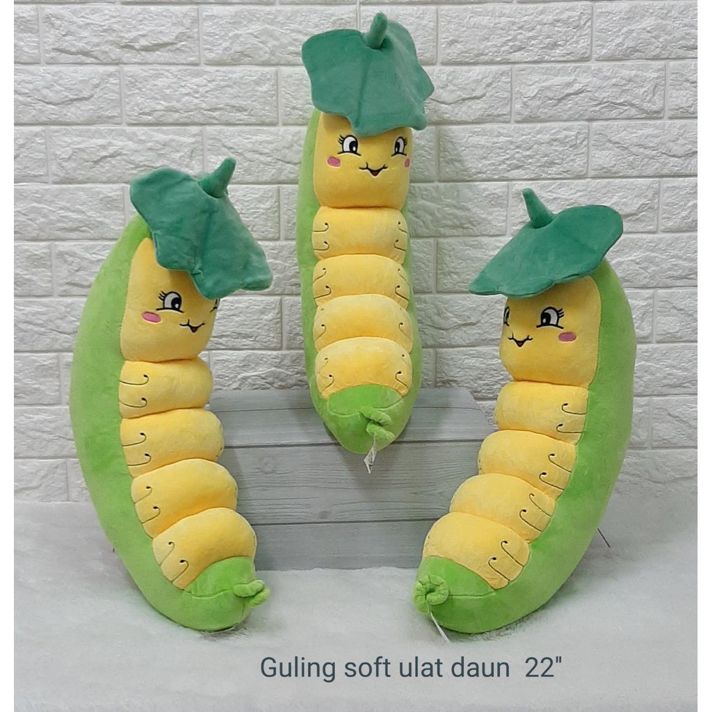 Jual Guling Boneka Soft Ulat Daun bahan yelpo ukuran 80cm | Shopee ...