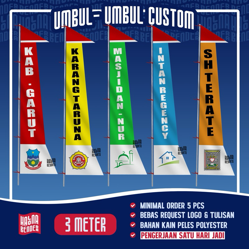 Jual BENDERA UMBUL UMBUL CUSTOM 3M DESAIN BISA REQUEST SESUAI KEINGINAN ...