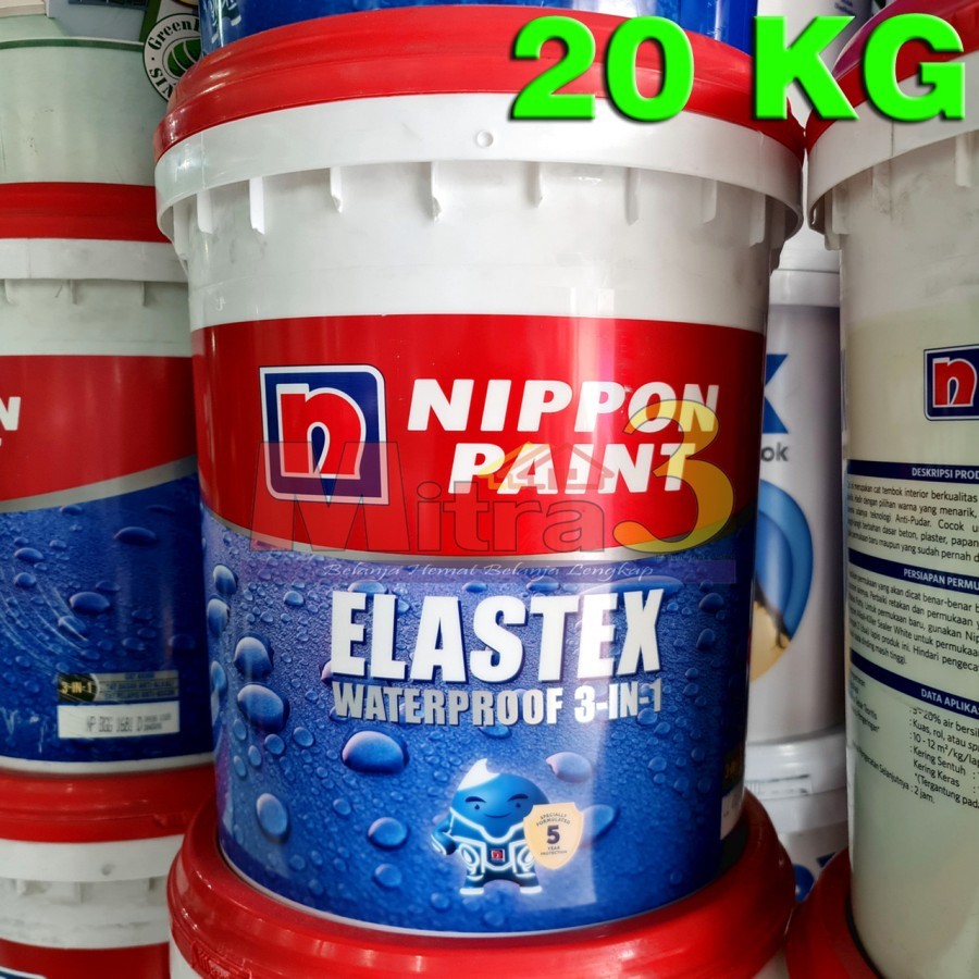 Jual Cat Pelapis Anti Bocor Nippon ELASTEX Waterproof 3 in 1 - 20 KG Pail | Shopee Indonesia