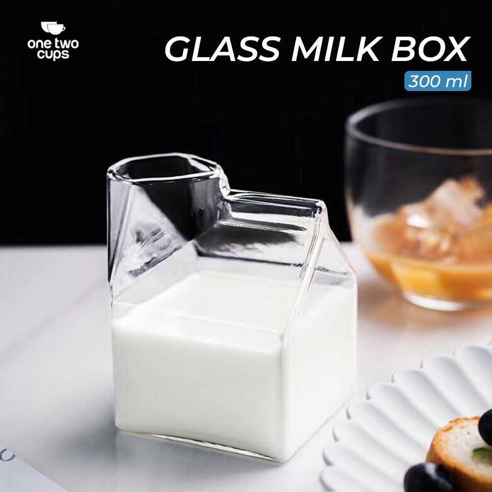 Jual APEN Gelas Kaca Model Susu Design Borosilicate Glass Milk Box ...