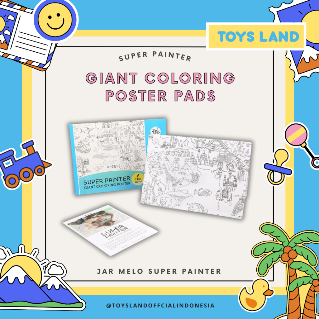 Jual JAR MELO SUPER PAINTER GIANT COLORING POSTER PADS KERTAS GAMBAR ...