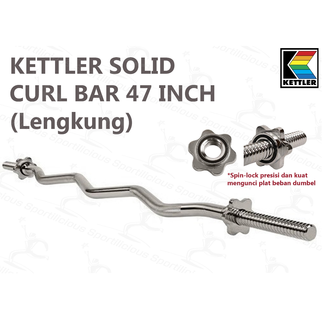 Jual KETTLER SOLID CURL BAR 47 INCH LENGKUNG ORIGINAL STICK ANGKAT ...