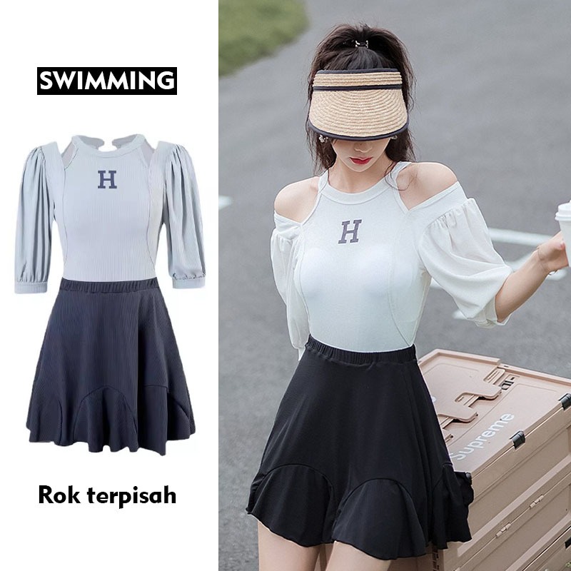 Jual Swimsuit Wanita Rok Beach Dress Baju Pantai Kekinian Wanita Baju ...