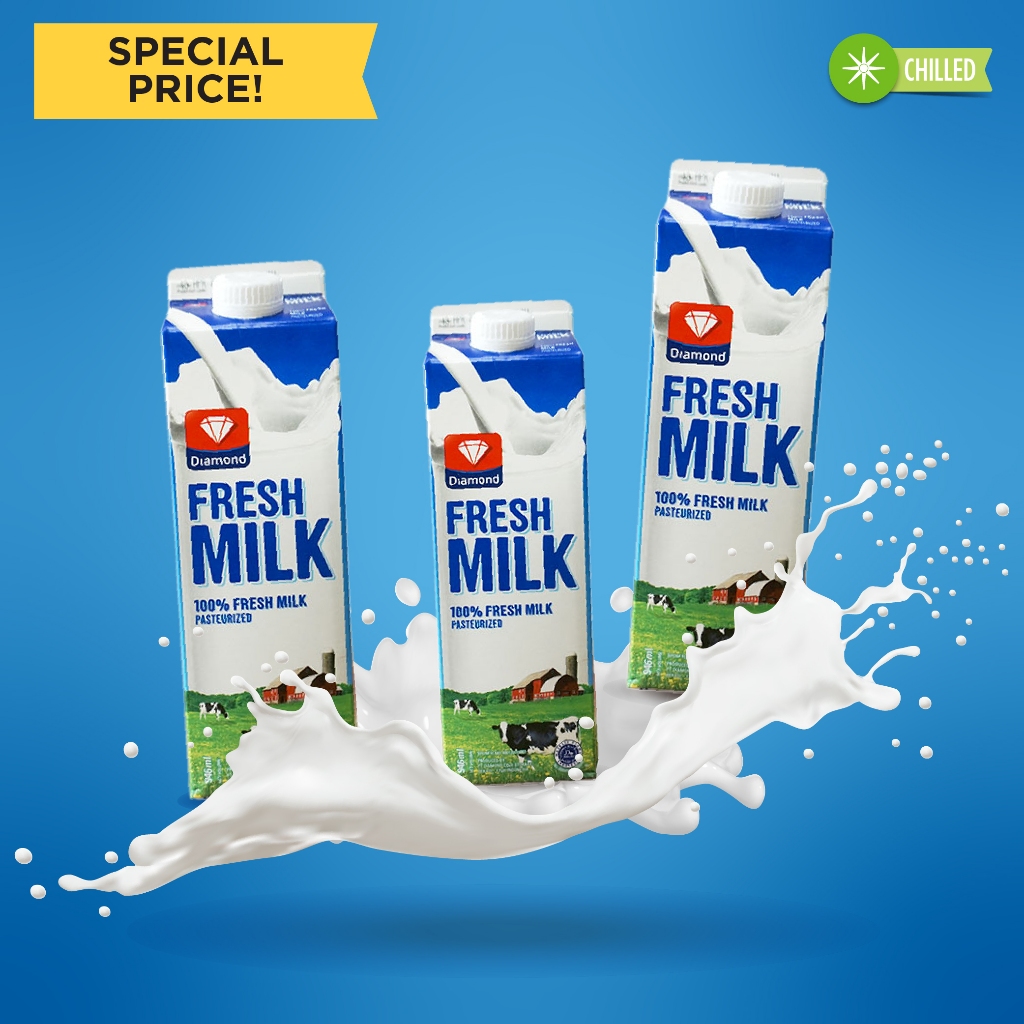 Jual PROMO 3 PCS DIAMOND FRESH MILK PLAIN 946 ML | Shopee Indonesia