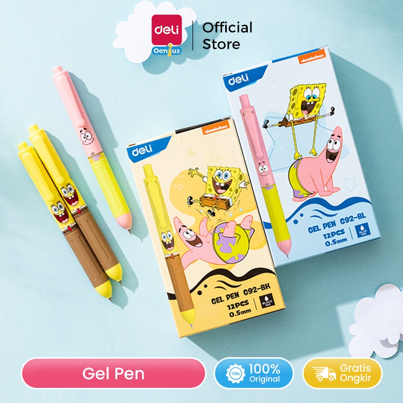 Jual Deli Pulpen / Ball Point Pen Bullet tip Tinta Biru Spongebob ...