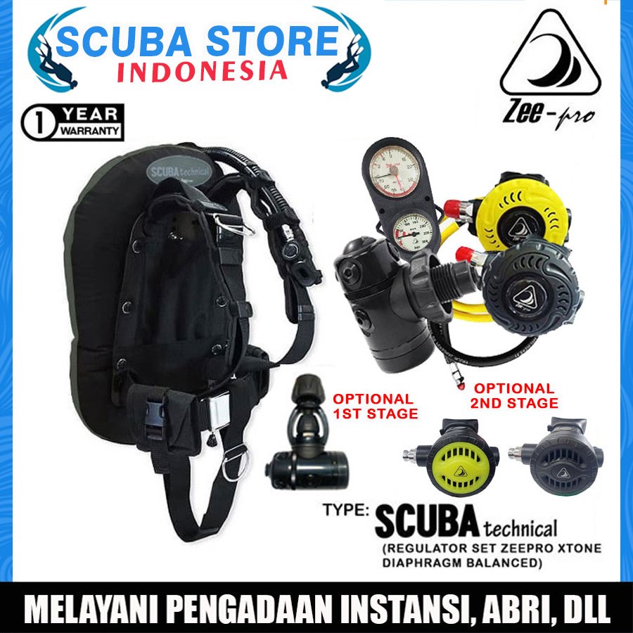 Jual Paket BCD Set Package Zeepro Scubatechnical V1 XTone Diaphragm Spin XRec BC Scuba Technical ...