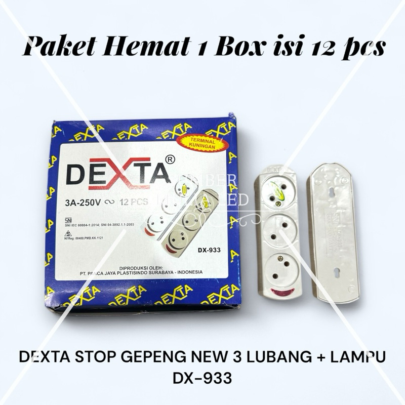 Jual [ PAKET USAHA 1 BOX ISI 12 PCS ] DEXTA STOP KONTAK GEPENG PIPIH 2 / 3 / 4 / 5 LUBANG ...
