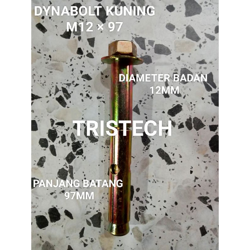 Jual DYNABOLT KUNING m12 × 97 baut beton / DYNABOLT, diameter badan ...