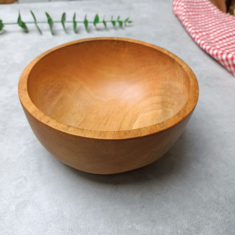 Jual mangkuk kayu 15 cm mangkuk kayu mahoni mangkuk bakso mie es ramen ...