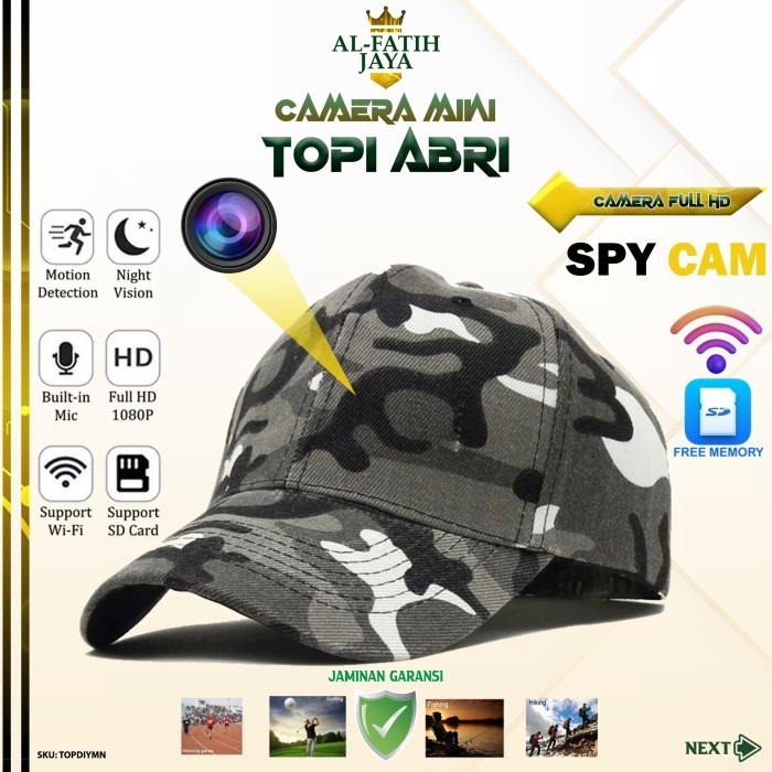 Jual Spy Kamera Topi Wifi Memory 8GB IP Camera Pengintai Pengawas ...