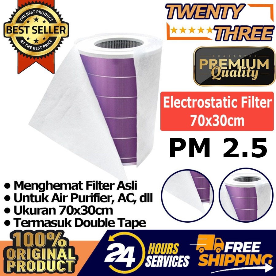 Jual Filter HEPA Lembaran Penjernih Udara Cotton Electrostatic 7x3cm AC Air Purifier Replacement ...