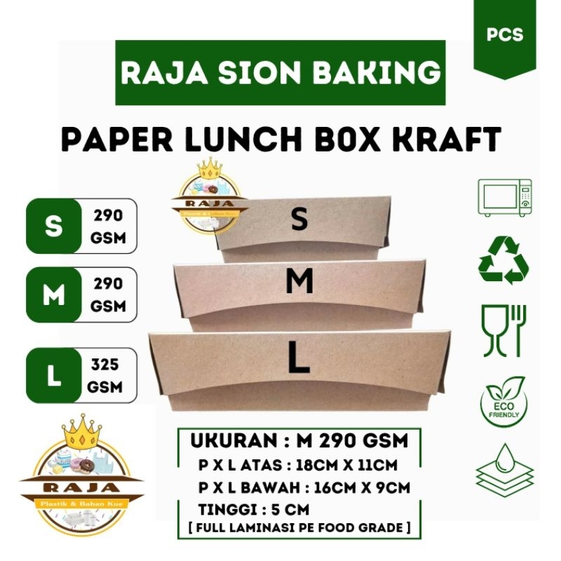 Jual Paper Lunch Box Kraft Full Laminasi - Ukuran M / Kotak Makanan ...