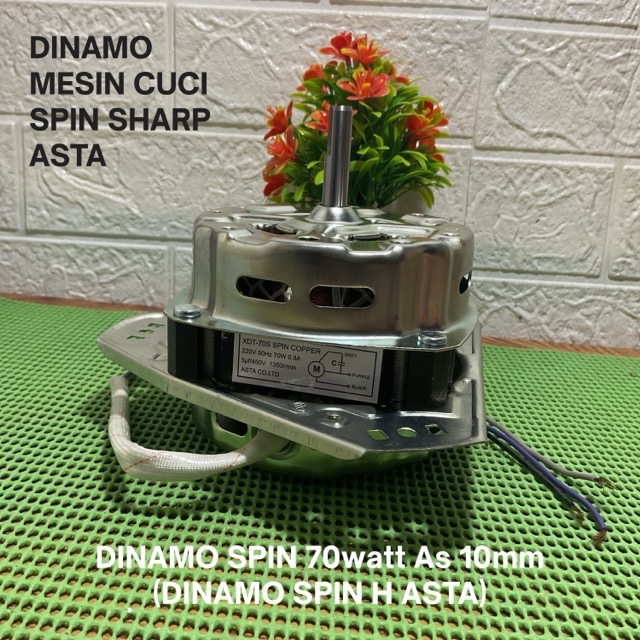 Jual DINAMO MESIN CUCI SPIN/PENGERING SHARP TEMBAGA 70 W / AS 10mm ASTA (DINAMO SPIN H ASTA ...